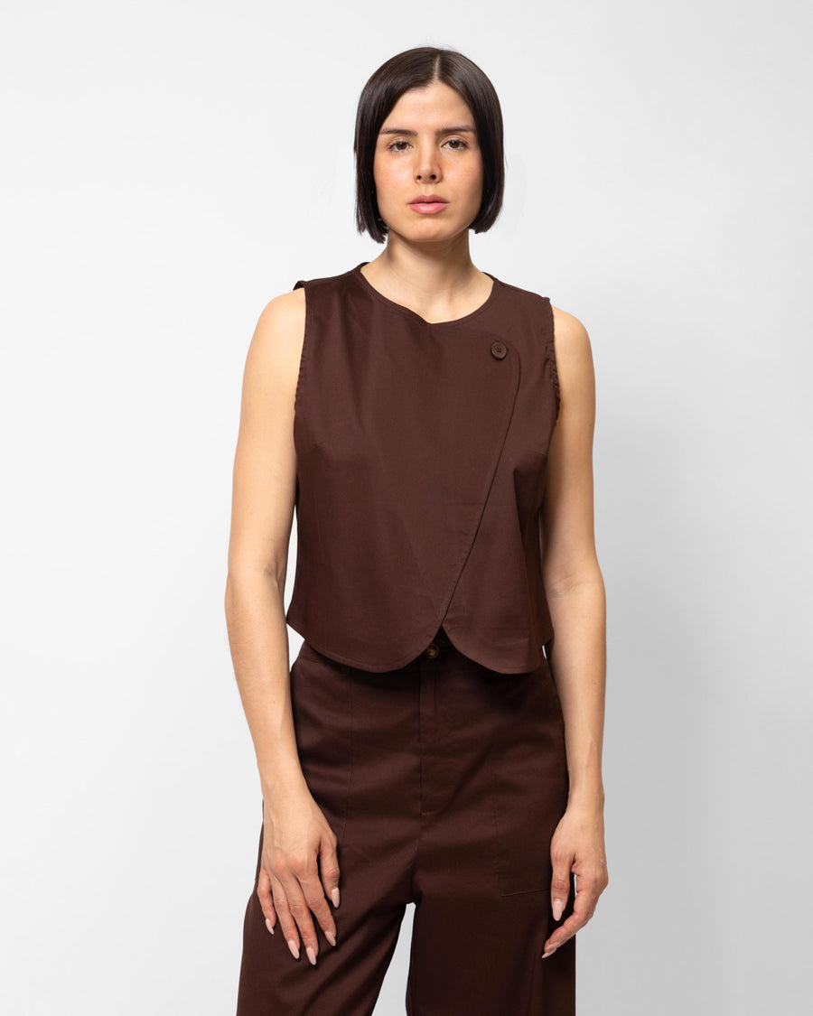 Blusa sin mangas con cruce
